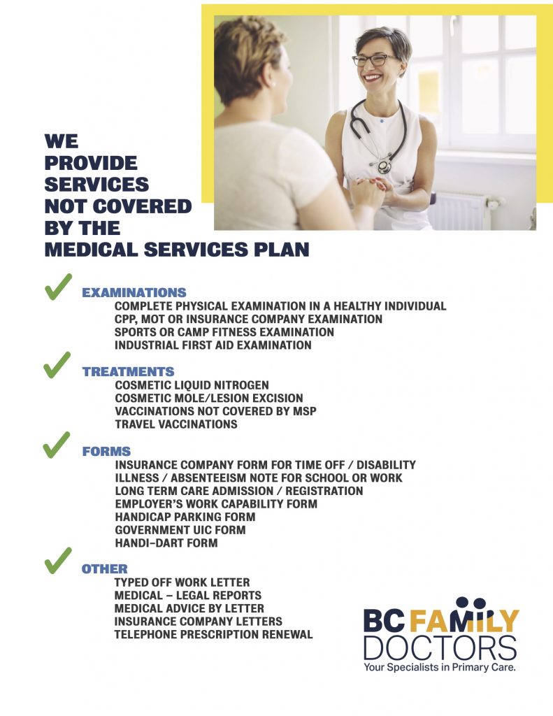Services Provided – Not Covered by BC MSP – Fraser Street Medical ...